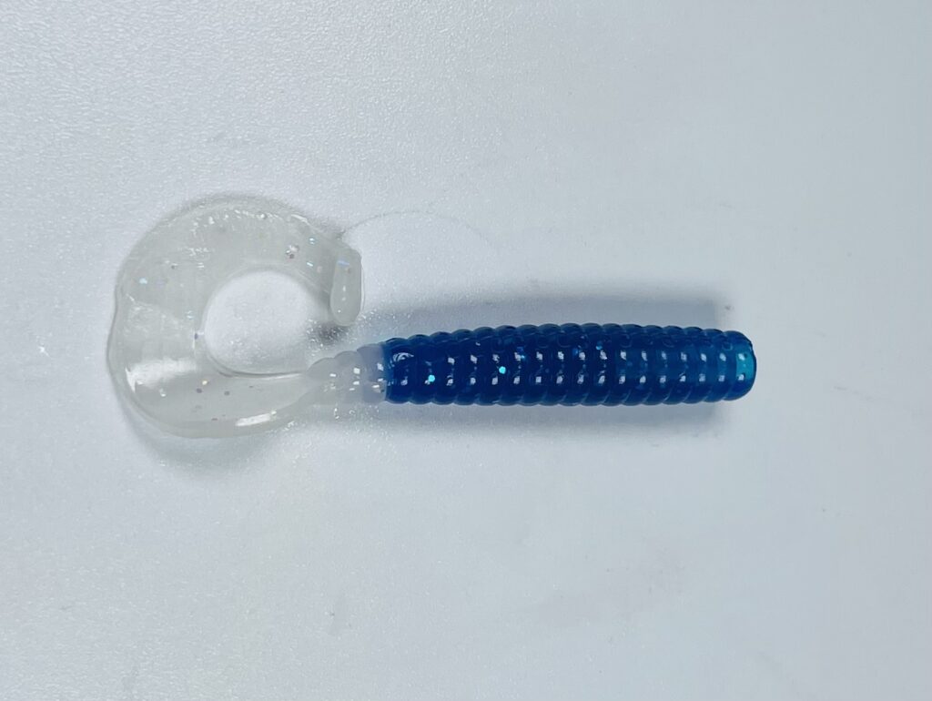 2″ Grub White and Blue | JBS Custom Baits